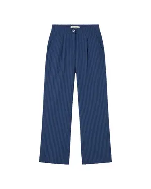 THINKING MU Manolita Seersucker Pants - Blue