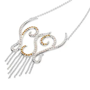 LUCY QUARTERMAINE Orange / Silver Elets Fire Pendant - Orange/silver