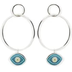 VINTOUCH ITALY Evil Eye Hoop Earrings - Blue