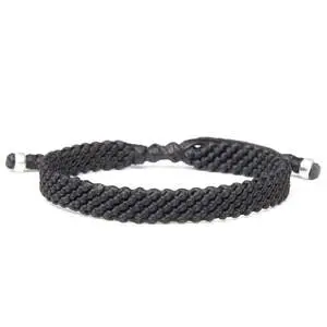 HARBOUR UK Great Explorer Silver Rope Bracelet - Black