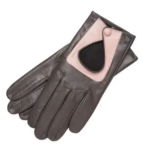1861 GLOVE MANUFACTORY Livorno Leather Gloves In With Rose - Grey