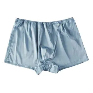 SOFT STROKES SILK Steel Blue Pure Mulberry Silk Trunks - Silver