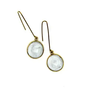 LALA SALAMA Glass Droplet Earrings Clear - Gold