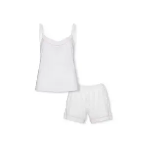 REVE SLEEPWEAR Revouse Tencel Cami Pj Set In Ivory Cream - White