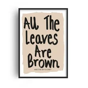 FANCLUB Neutrals / All The Leaves Are Winter Retro Music Giclée Art Print A3 - Brown