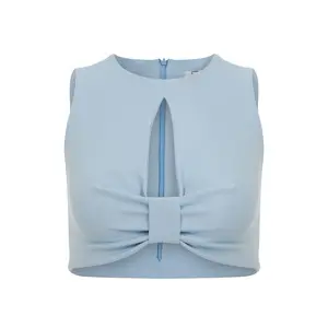 MAAN ISTANBUL Bustier Top With Zip Detail - Blue