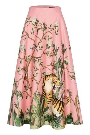 MARIANNA DÉRI Tiger Print Maxi Skirt - Pink