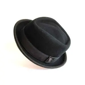 DASMARCA HATS Edward Brown Two Tone Felt Winter Porkpie Hat - Black