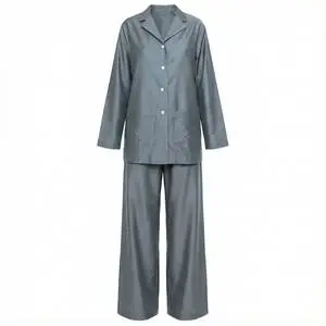 DECOFLUX HOME Long Pyjamas Set Stripe In Line - Grey
