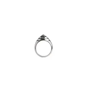 GUTTA DESIGN Dome Ring Rhodium Plated Silver