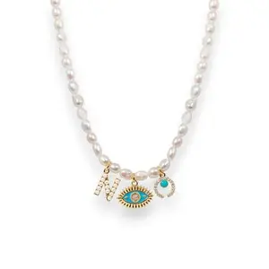 ALEXIE OF ATHENS Delphi Monogram Talisman Pearls