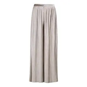 BOUTIQUE KAOTIQUE Loose High Waisted Velvet Trousers - Silver