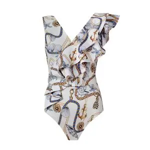 NUR KARAATA Lilac Tropezienne Swimsuit - White