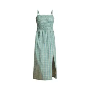 KNOWN SUPPLY Tiered Checkered Dress Atlas Mermaid / Blonde - Blue