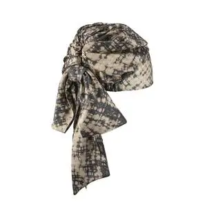 SIBI HATS Neutrals Christine Water Color Print Silk Bandana - Grey