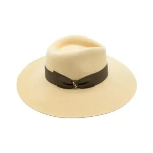 DORIA 1905 Neutrals Creme Wide-brim Lapin Felt Hat - White