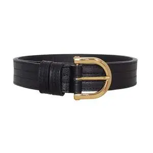 BELTBE Arch Gold Metal Buckle Leather Belt True - Black