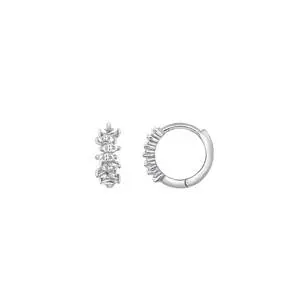 DIAMONBLISS Marilyn Monroe Wavy Marquise Hoop Earrings - White