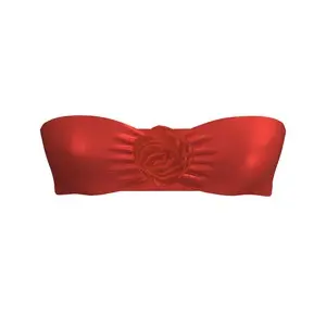 BLACKBOUGH SWIM Nadia Scrunched Bandeau Top / Hot Gloss - Red