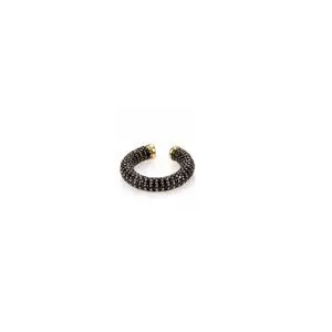 JAREDJAMIN Elara Cz Gold Plated Ear Cuff - Black