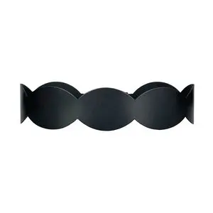 HAUTE CUIR Scalloped Waist Leather Belt - Black