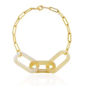VALERIE CHIC Gold / Yellow Naomi Horn Chain Bracelet 18k Gold Honey - Gold/yellow