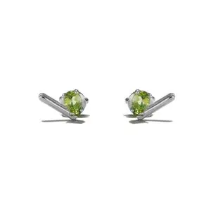 ONI Peridot Bar Studs - Silver
