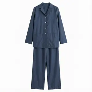 DECOFLUX HOME Long Pyjamas Set Stripe In Line Indigo - Blue