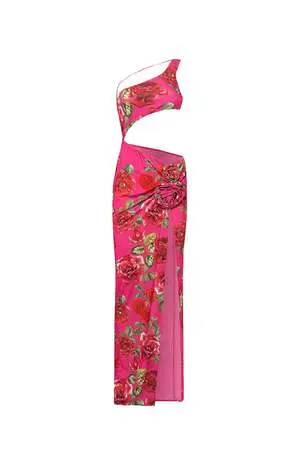LUNA B Flame Dress Printed Fuchsia