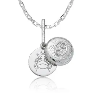 CARTOGRAPHY Cancer Zodiac Locket Necklace In Sterling - Silver