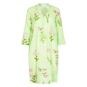 NOLOGO-CHIC Botanical Tassel Kurta Cotton Lime - Green