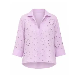 MARIELĒ Carla Sangallo Linen Tunic Blouse - Pink