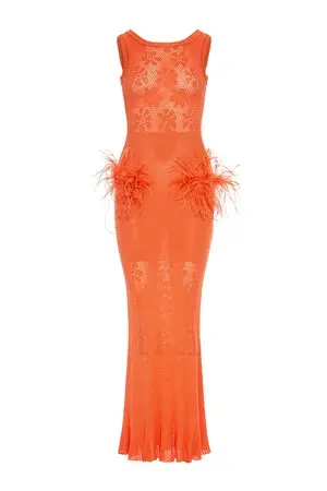 ANDREEVA Vanilla Coral Knit Dress - Orange