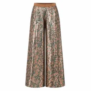 LUMINA ELIGMA Ember Flare Sequin Pants Emerald - Green