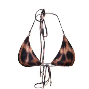 L’animal Black / White / Brown Serengeti Reversible Bikini Top - Black/white/brown