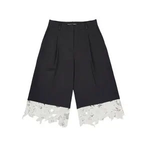 LONDON ATELIER BYPRODUCT Tailored Culottes With Lace Appliqu