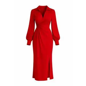 GIRL IN MIND Kelly Wrap Over Maxi Dress - Red