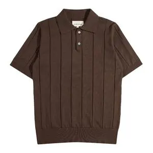 FAR AFIELD Jacobs Knit Polo - Brown