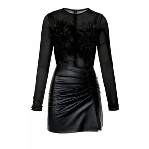 AGGI BY HALEWSKI Tomira Mini Vegan Leather Dress