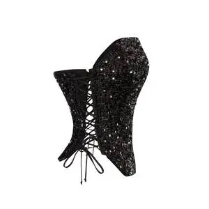 ELSAVA Nox Sequin Corset - Black