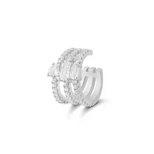 SHYMI Multi Shape Pave Ear Cuff - Silver