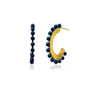 MILOU JEWELRY Oval Hoop Earrings - Blue