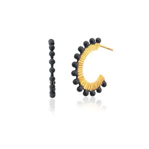 MILOU JEWELRY Oval Hoop Earrings - Grey