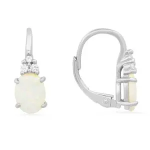 KYLIE HARPER Opal And Cz Leverback Earrings In Sterling - Silver