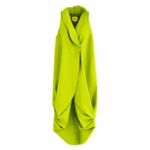 JULIA ALLERT Long Double Breasted Blazer Vest Lime - Green