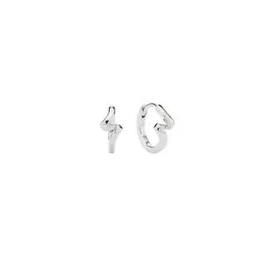 VANCHI Ribbon Twist Huggies - Silver