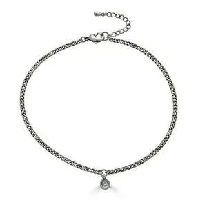 LONI PAUL JEWELRY Small Modern Crystal Necklace - Silver