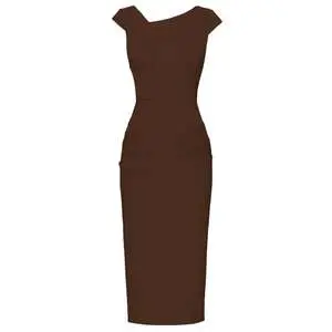 ALINA CERNATESCU Akaani Bodycon Midi Office Dress With Draped Detailing