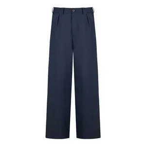 GUNDA HAFNER LTD Navy Denim Cotton Wide Leg Trousers