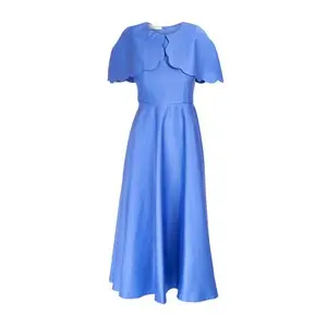SOFIA TSERETELI Satin Capelet Dress - Blue